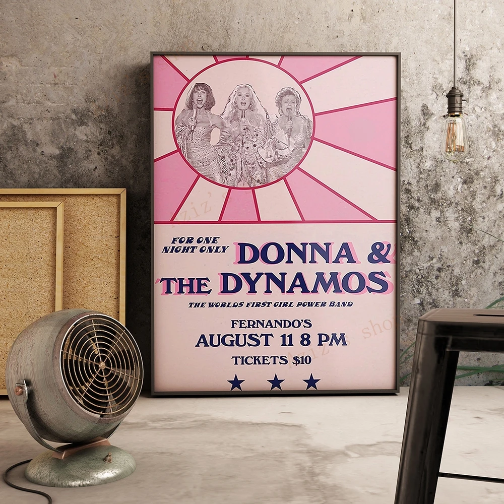 Donna and Dynamos Poster Classic Music Poster Printable Mamma Mia Retro ...
