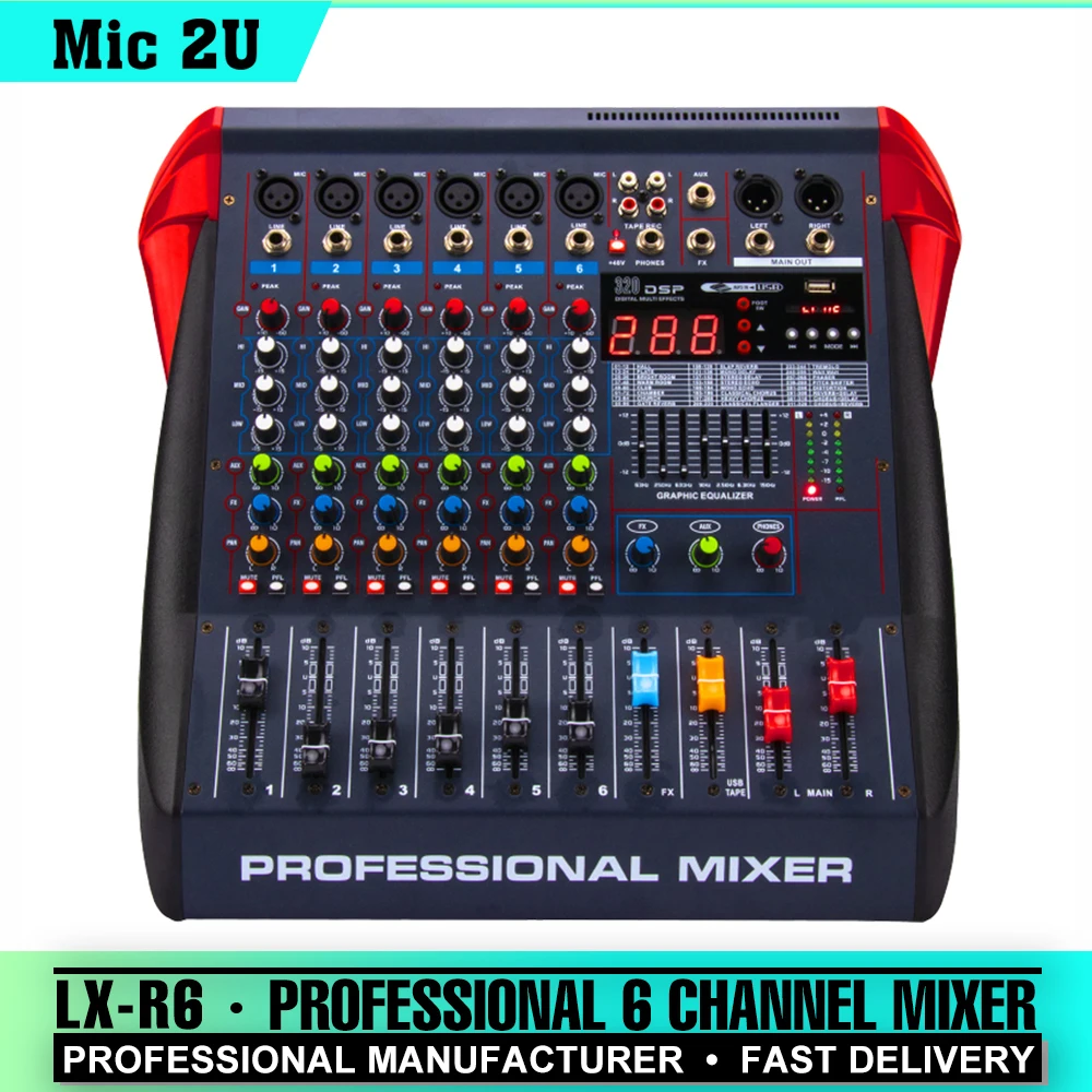 2023-NEW-6-channel-Audio-mixer-computer-recording-live-home-KTV-band ...