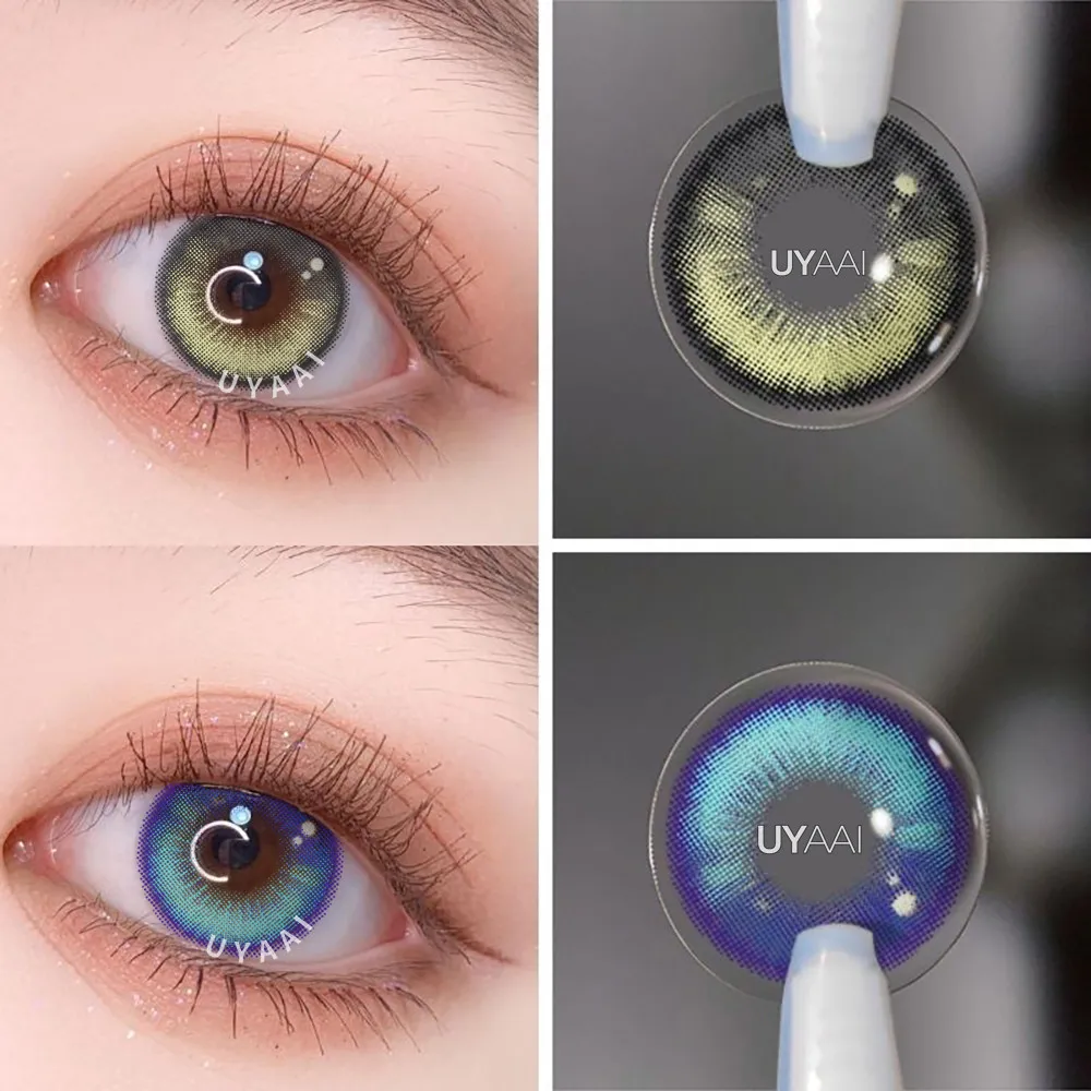 UYAAI Color Contact Lenses 1 Pair Graduated Contact Lenses Girl Tears ...