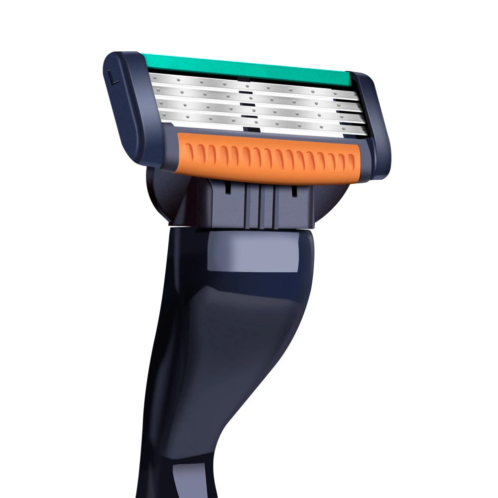 (1 Handle + 5 Blades) Men Safety Shaver Replacement Heads Sharp Durable ...