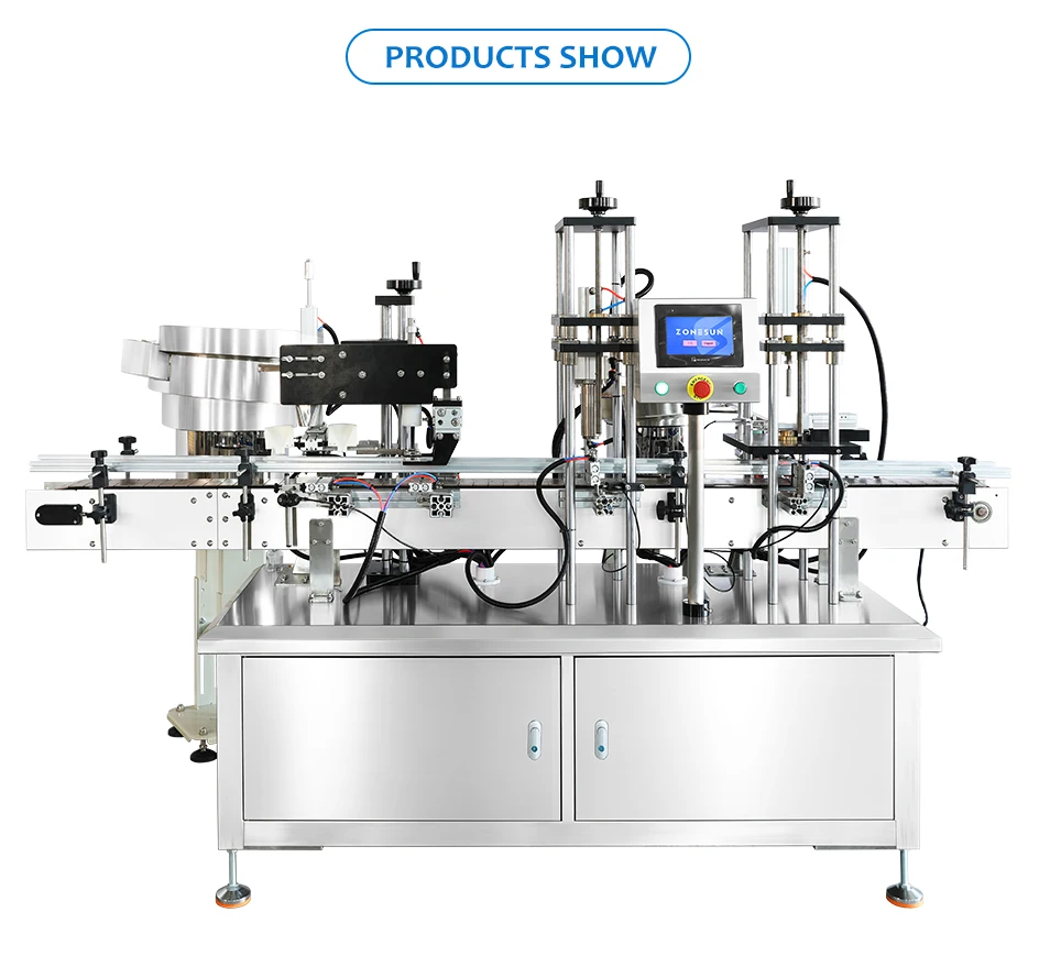 ZONESUN ZS-YG11V Automatic Perfume Bottle Crimping Machine with Cap Fe ...