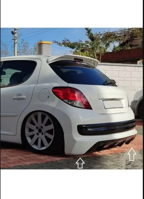 For Peugeot 207 (2006-2012) Rear Bumper Attachment (Plastic) Diffuser ...