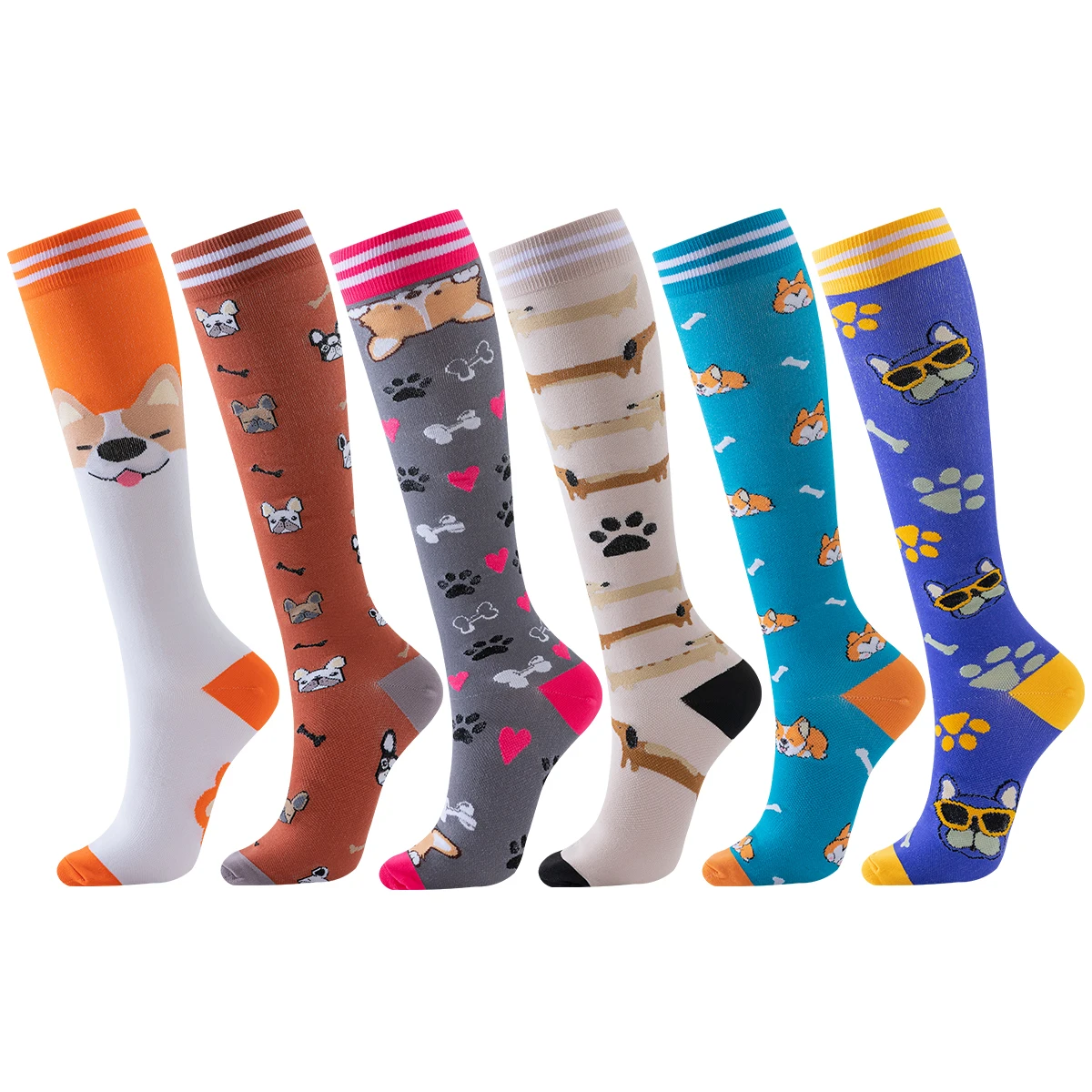 6-Pairs-Dog-Compression-Socks-Nurse-Compression-Socks-Animal-Sport ...