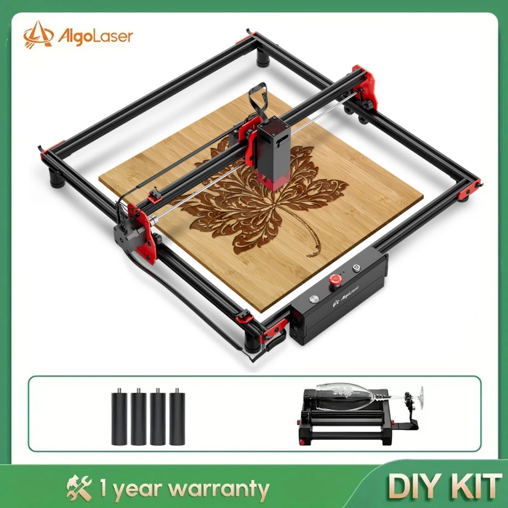 AlgoLaser-DIY-KIT-10W-Laser-Engraver-Cutter-with-Rotary-Roller-Raisers ...