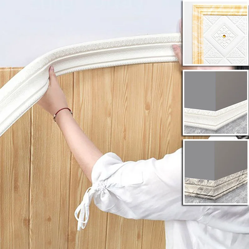 1PCS-2-3m-8cm-skirting-line-wall-sticker-skirting-line-3D-wall-stickers ...