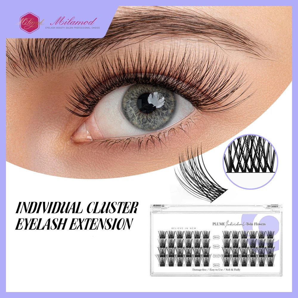 Milamod Diy Anime Clusters Eyelash Extension 48 Russian Dovetail ...