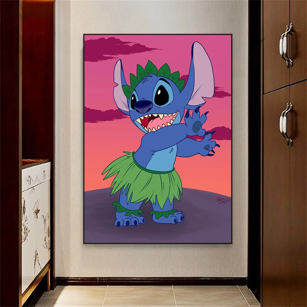 Disney-Cartoon-Lilo-Stitch-Watercolor-Posters-Nursery-Print-Lilo-and ...