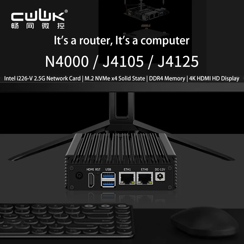 CWWK X86-P2 Fanless Mini PC J4125 J4105 Quad Core 2x i226-V 2.5G Nics ...