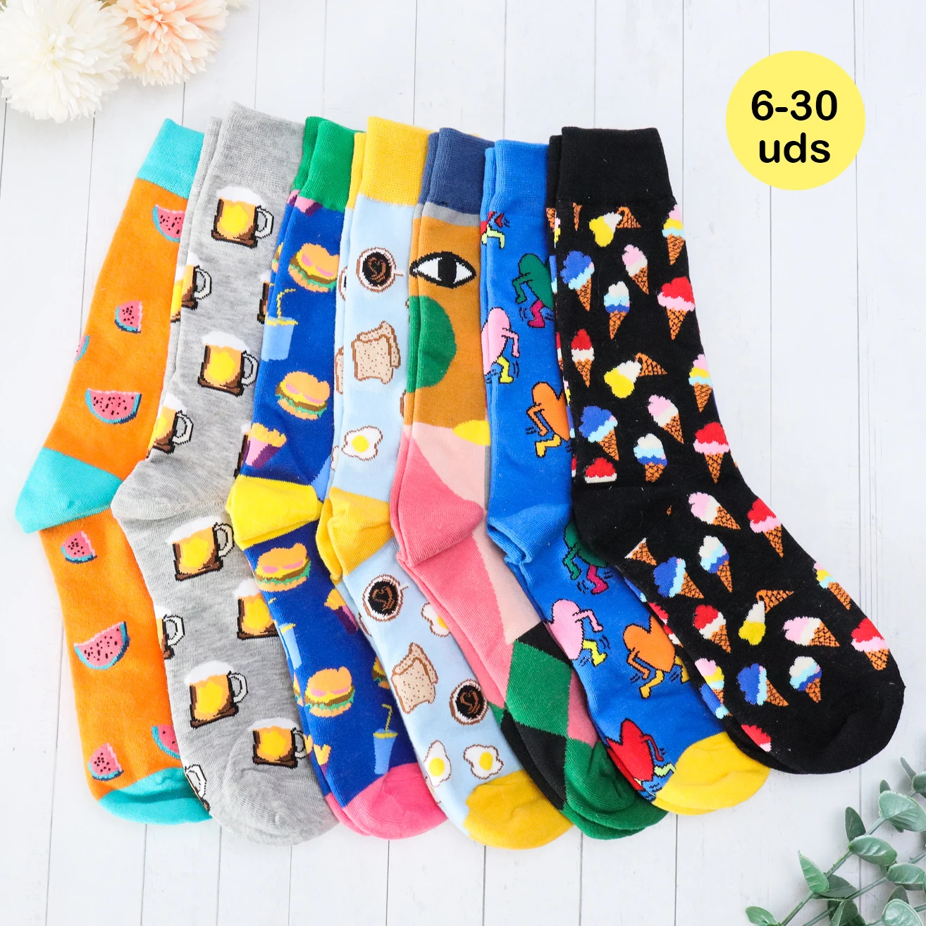 Lote-de-6-a-30-calcetines-con-dibujos-Calcetines-originales-7-modelos ...