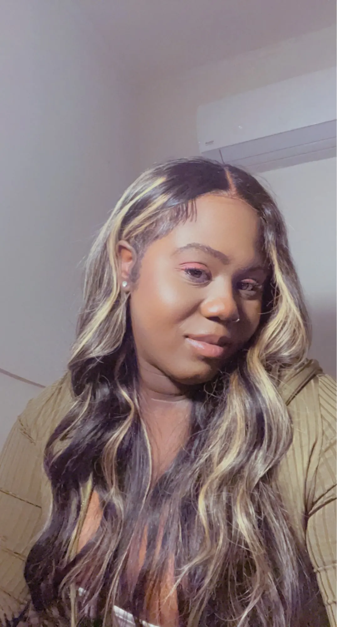 Brown Wig with Blonde Highlights 13x4 HD Transparent Lace Wigs Body ...