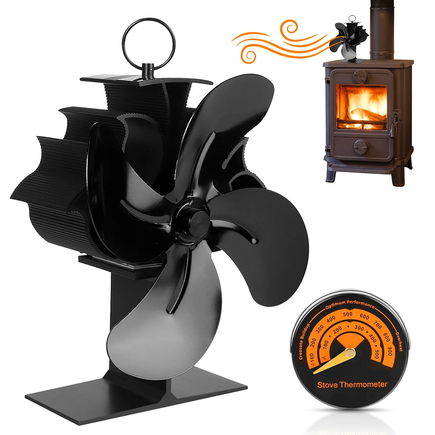 6-Blade-Heat-Powered-Stove-Fan-Mini-Fireplace-Fan-Heat-Powered ...