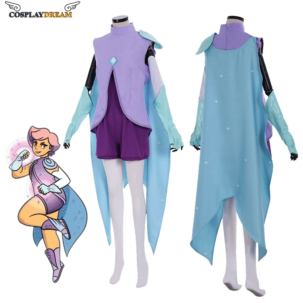 Glimmer cosplay she ra Glimmer battle suit jumpsuit jacket and cape ...