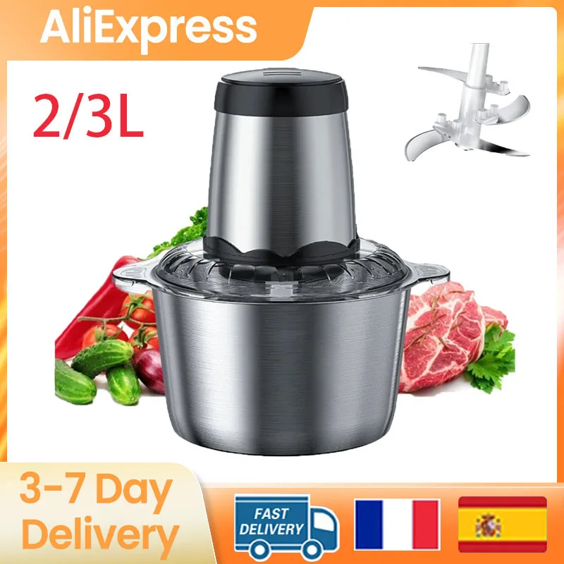 Electric-Meat-Grinders-2L-3L-Food-Crusher-6S-Stainless-Steel ...