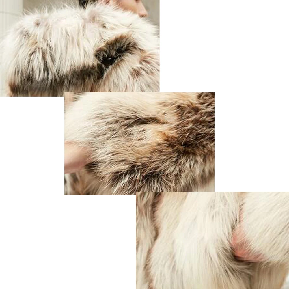 Denny&Dora Natural Full Pelt Thick Genuine Fox Fur Jacket Fashion Men ...