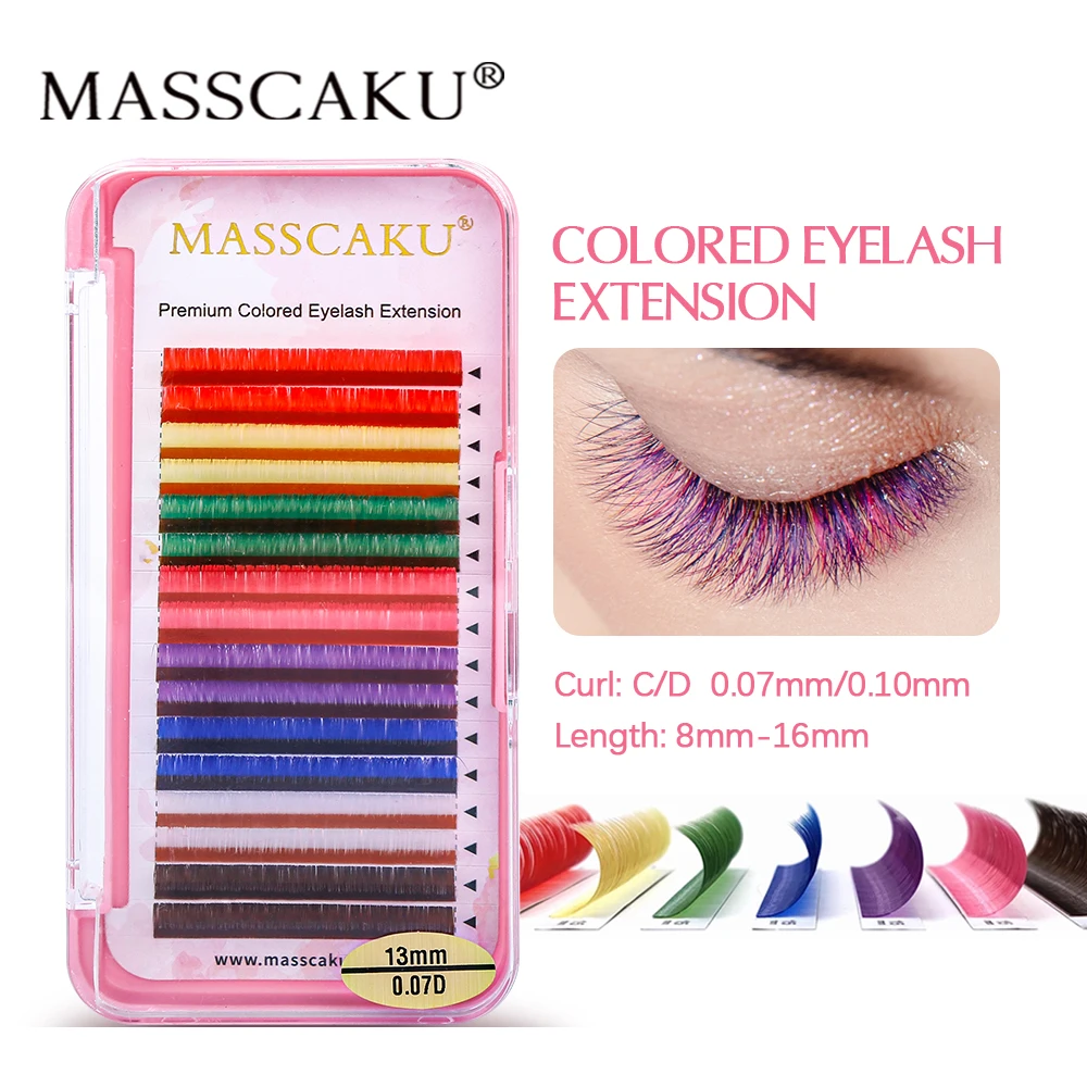 MASSCAKU-16Lines-Colorful-Classic-Eyelash-Extension-Professional ...