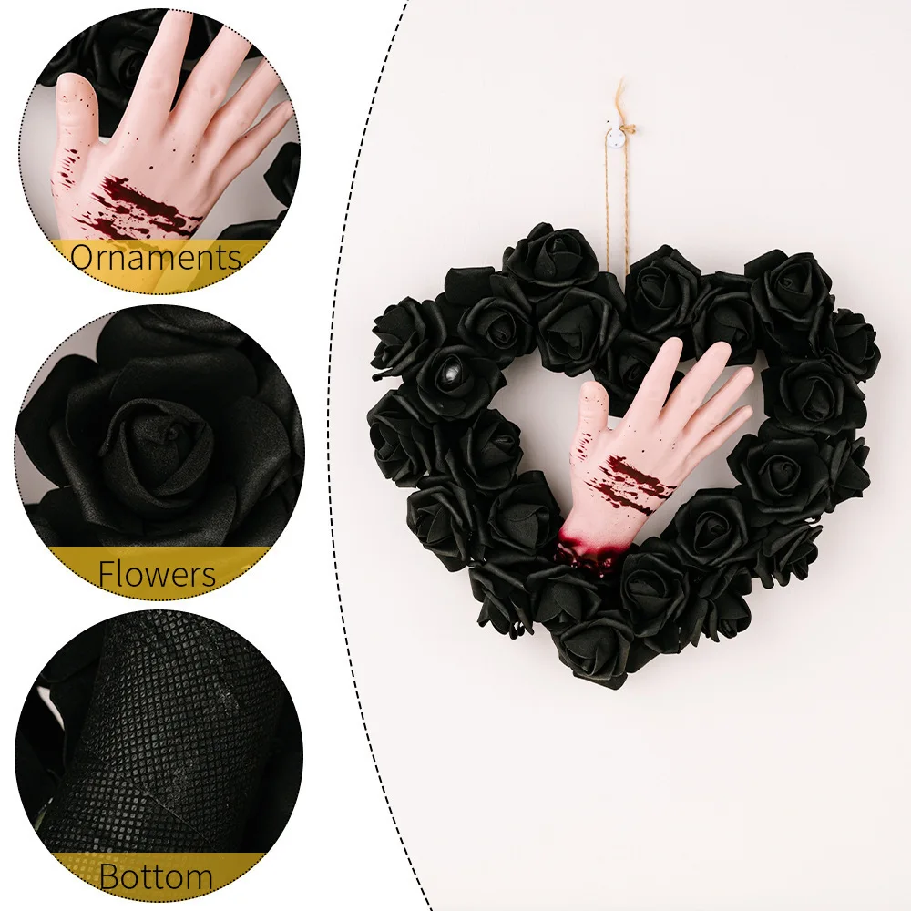 Black Rose Garden Sign Scary Arm Hand Cut Off Bloody Horror Fake Latex ...