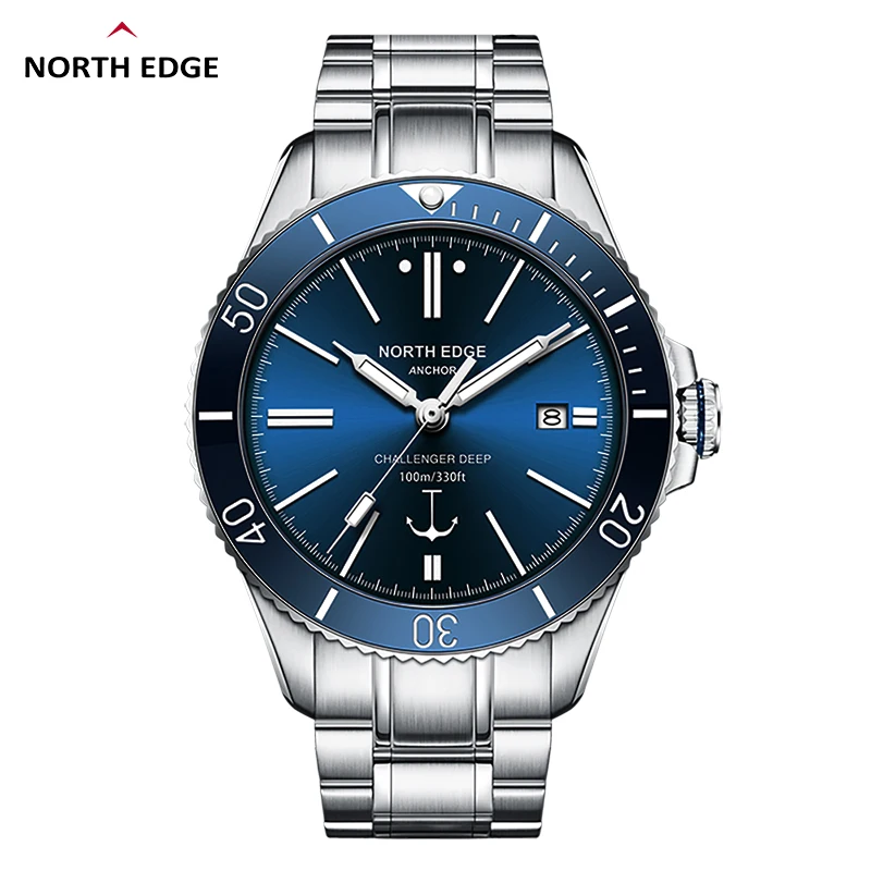 NORTH EDGE ANCHOR 42MM Men Mechanical Wristwatch Luxury Sapphire Glass ...