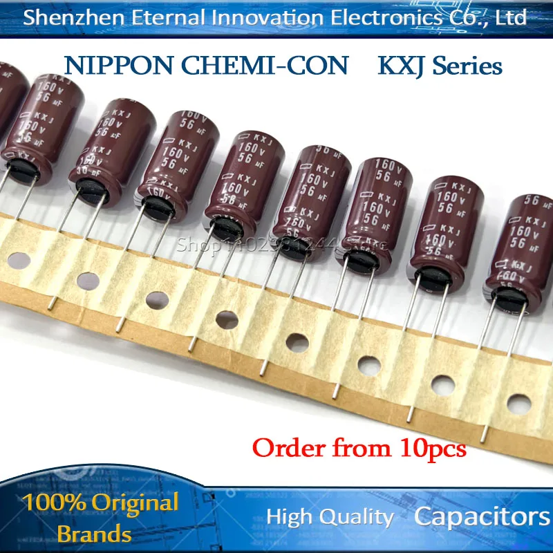 10pcs-160V56UF-KXJ-10X20mm-Original-New-NIPPON-CHEMI-CON-Electrolytic-Capacitors-NCC-Long-Life ...