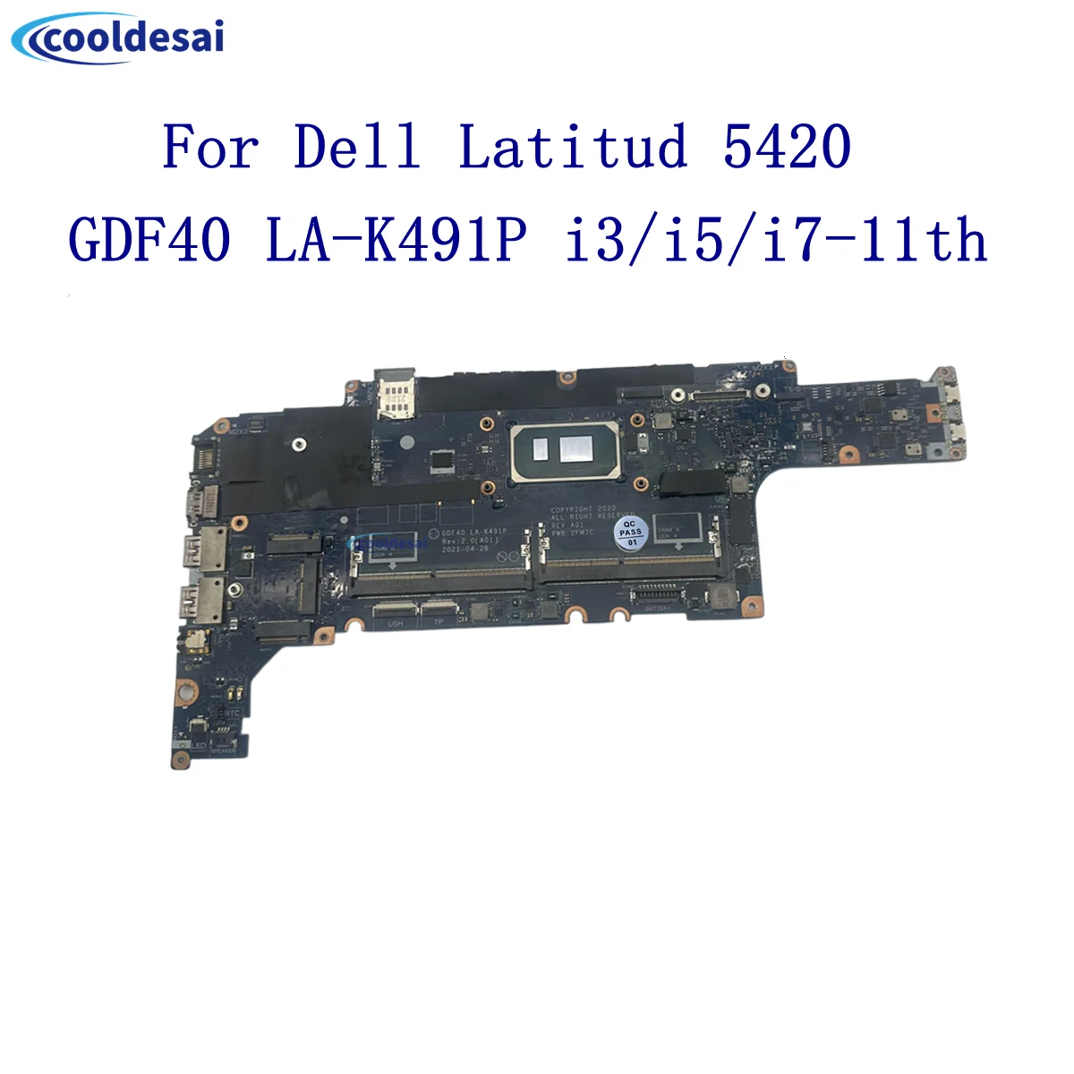 Para Dell Latitude 14 5420 LA-K491P Laptop Placa-mãe i3/i5/i7-11th CN ...