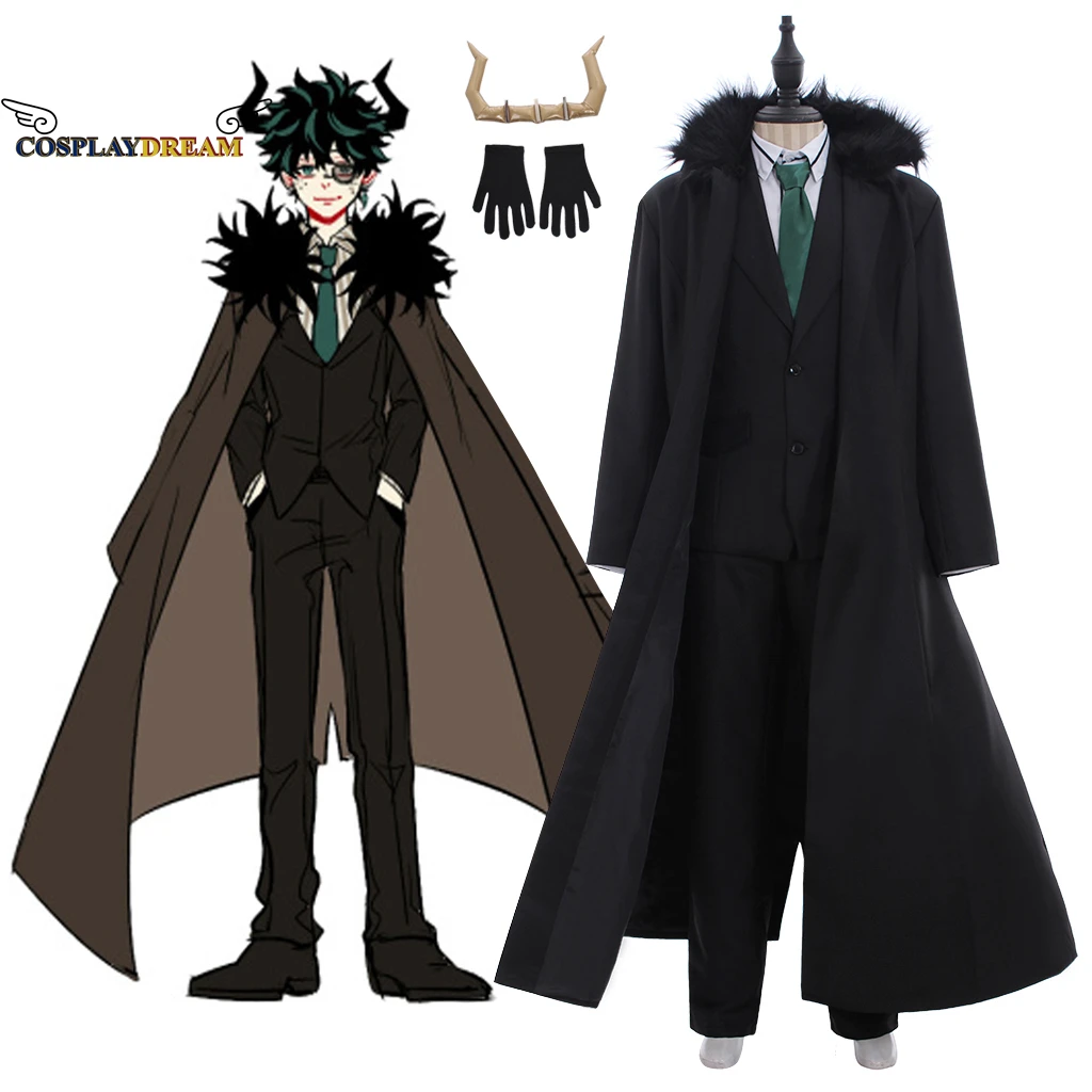 Anime My Hero Academia Deku Midoriya Izuku Cosplay Costume Men's Black ...