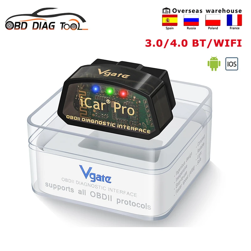 Original Vgate Icar Pro Elm327 V2.3 Bluetooth 4.0 For Ios/android Obd2 ...