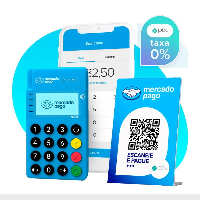 Point Mini ME30S NFC Máquina de Cartão do Mercado Pago Crédito e Débito ...