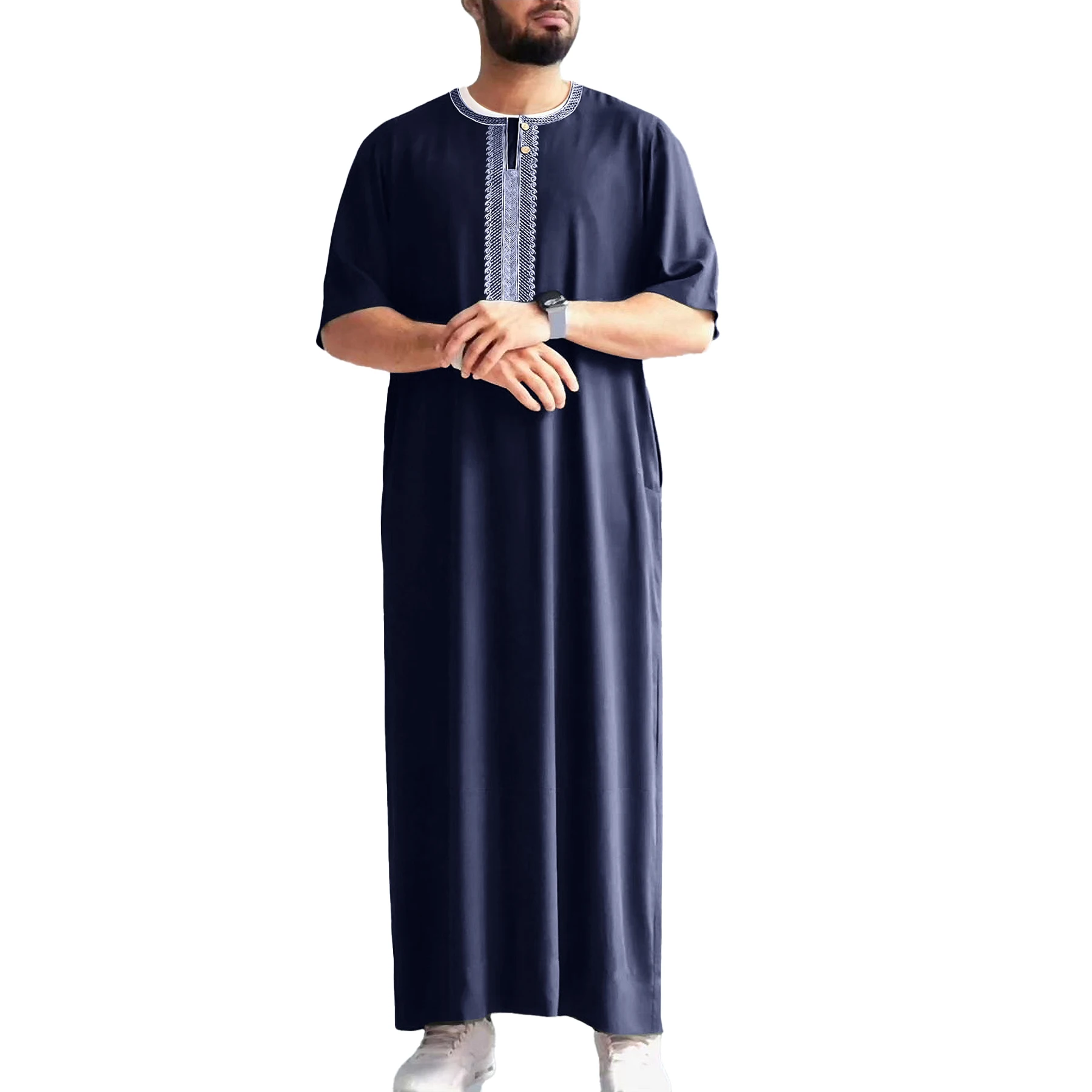 2024-Embroidered-Traditional-Men-boubou-jalabiyas-jubbah-Muslim-men-s ...