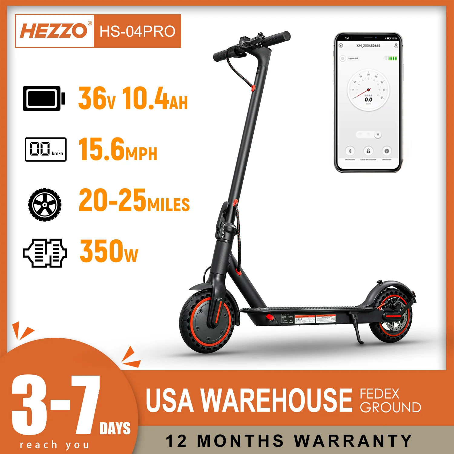 HEZZO-8-5Inch-Escooter-Foldable-Electric-Kick-Scooter-350W-36V-10-4Ah ...