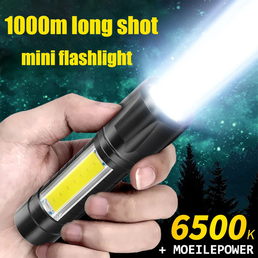 Mini Flashlight With Usb Charging Pocket Lamps Led Portable High Power ...