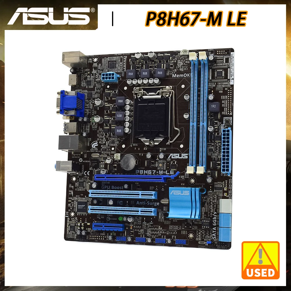 ASUS P8H67 M LE Motherborad 1155, DDR3, Intel H67, compatible con Core ...