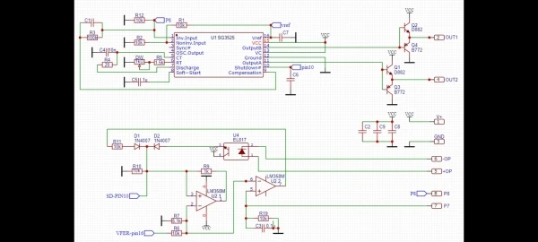 SG3525+LM358 주파수 조절 인버터 드라이버 보드 (SG3525+LM358 Inverter Driver Board ...