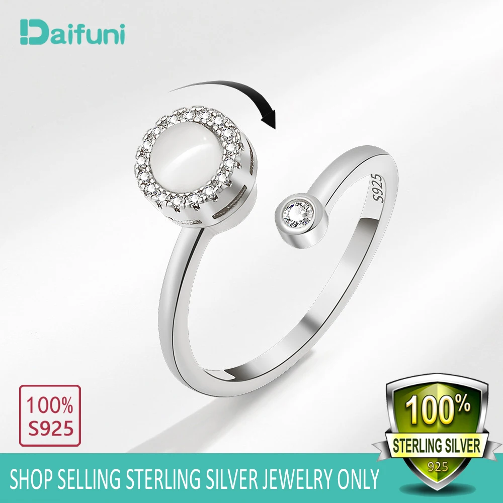 Daifuni-Anti-Stress-Anxiety-925-Sterling-Silver-Cymophane-Rings-For ...