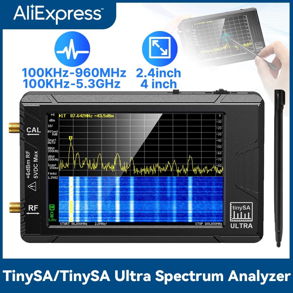 Handheld-2-8-Display-TinySA-Spectrum-Analyzer-100KHz-960MHz-4-Display ...