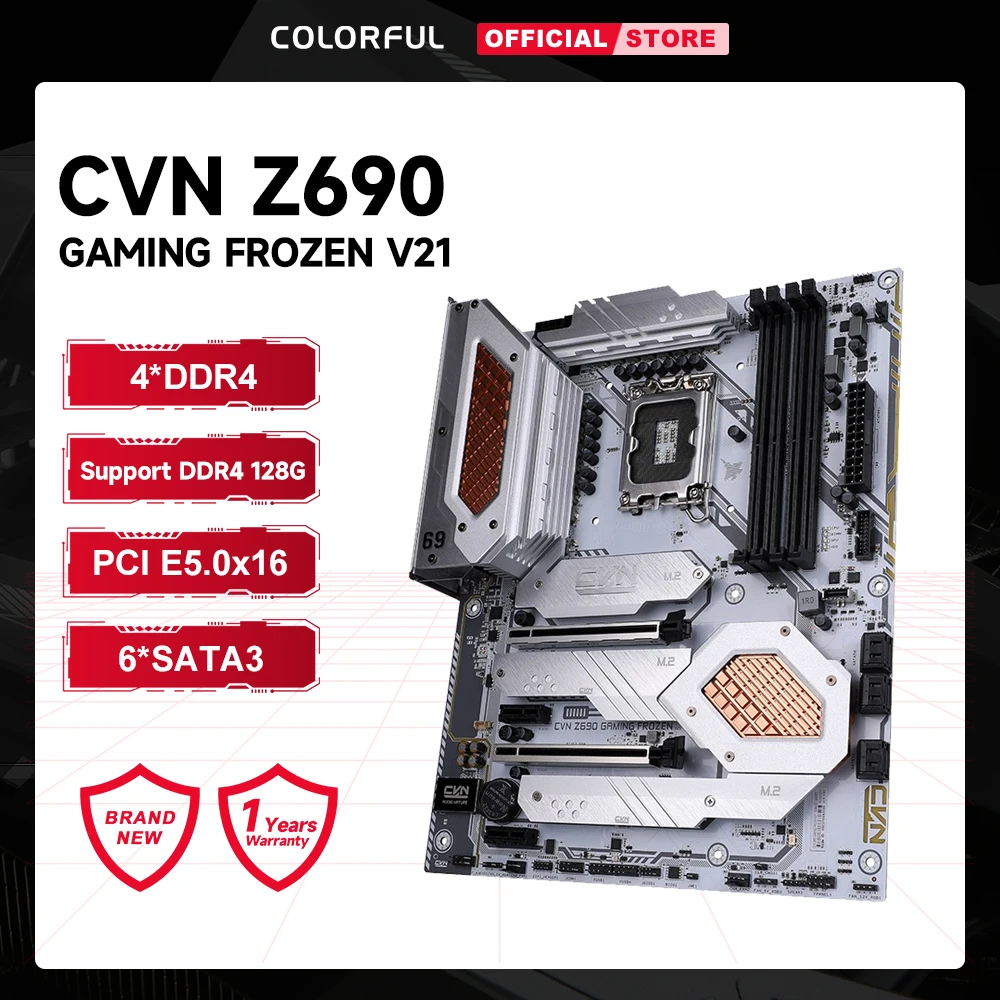 Colorful CVN Z690 GAMING FROZEN V21 Motherboard LGA 1700 Intel Z690 ATX Mainboard Support 12th ...
