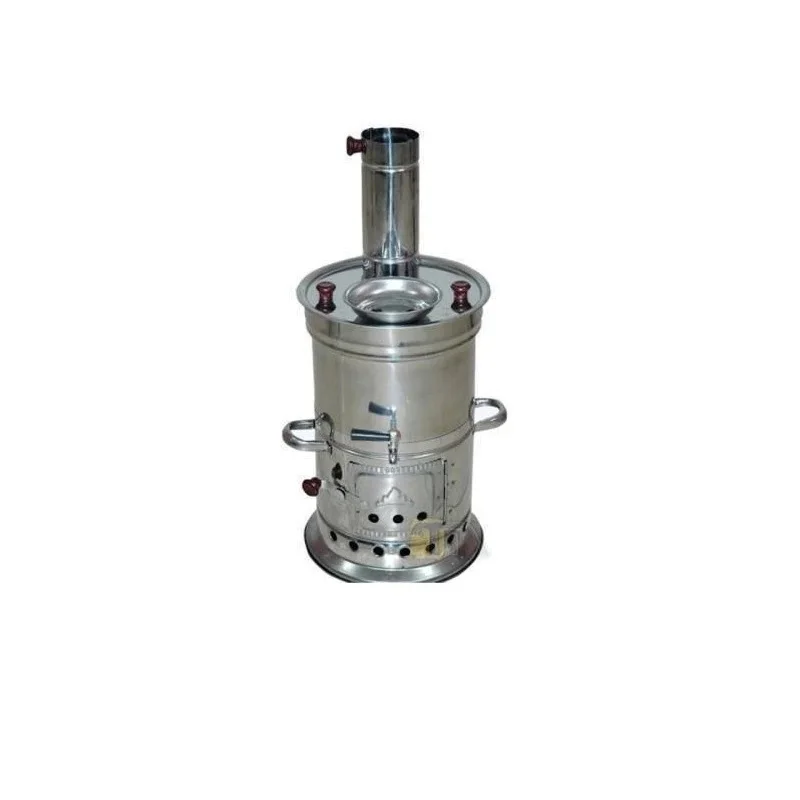 STAINLESS STEEL SAMOVAR WOOD BURNING COAL STOVE CAMP WATER HEATER TEA ...