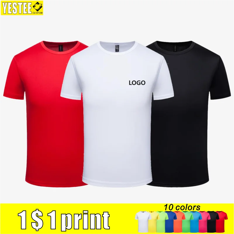 Summer quick-dryingT-shirt Round Neck Solid Color Marathon Team Shirt ...