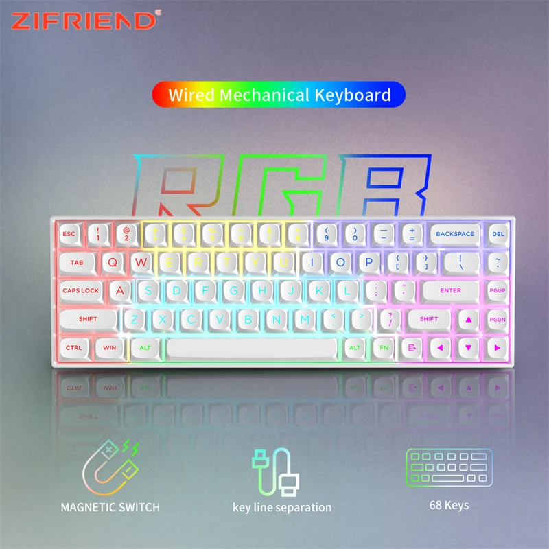ZIFRIEND-M68-Magnetic-Switch-Mechanical-Keyboard-RGB-8K-RT-68-Keys-OEM ...