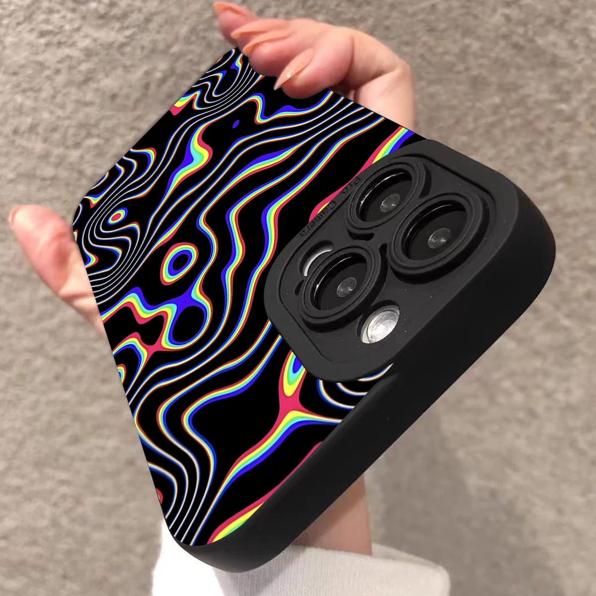 Fluorescent-Wavy-Phone-Case-for-Xiaomi-Redmi-12-4G-12C-13C-Redmi-Note ...