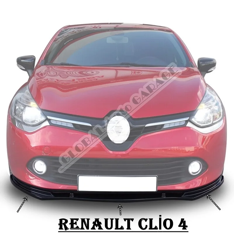 For-Renault-clio-4-Front-Bumper-Attachment-Lip-2012-2019-Piano-Glossy ...