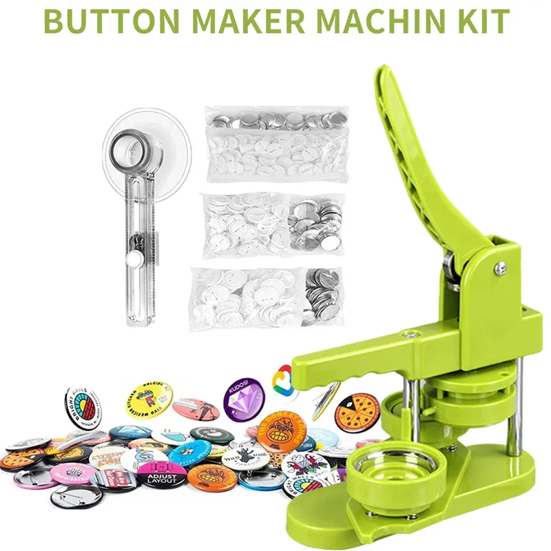 25/32mm Badges Button Maker Machine Kit, DIY Pin Badges Punching Press ...