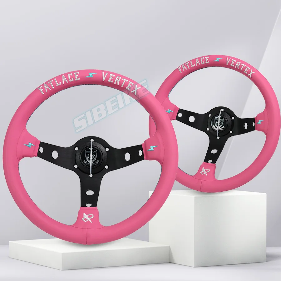 High-Quality-Pink-Leather-13inch-Steering-Wheel-Racing-Letter-Steering ...