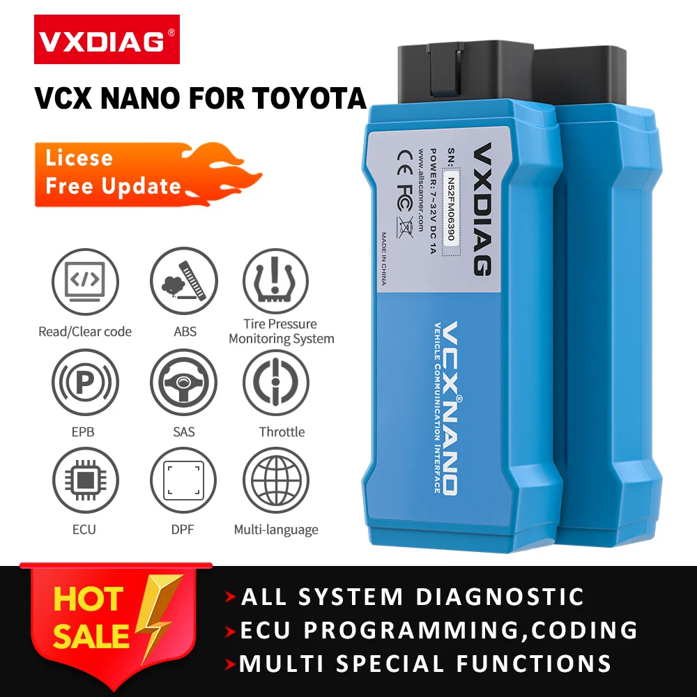 VXDIAG Mini VCI J2534 Diagnostic tool For Toyota it3 TIS V16 WIFI USB ...