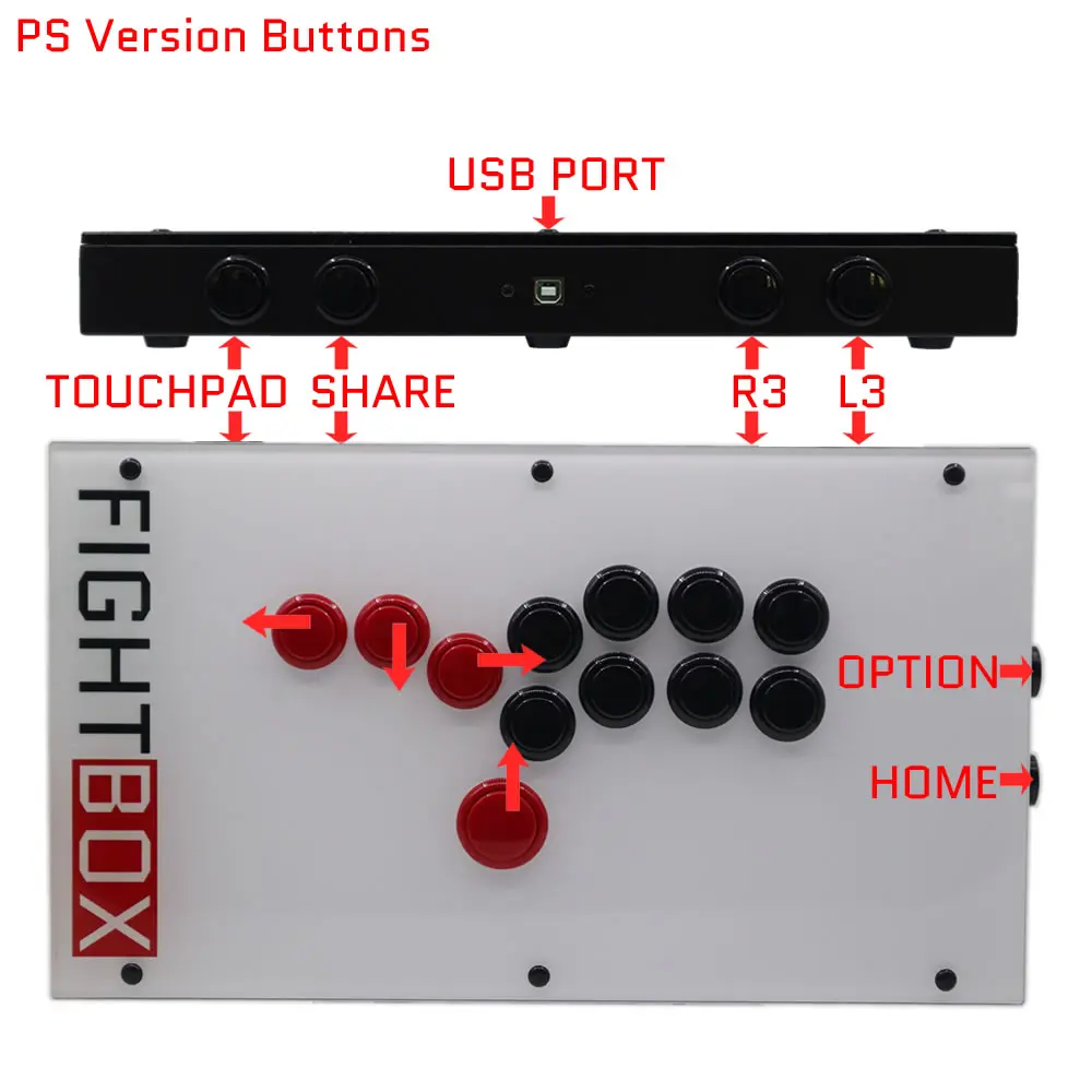 FightBox F-PICO All Button Leverless Arcade Game Controller for PC🐯 Experimente a adrenalina das ...