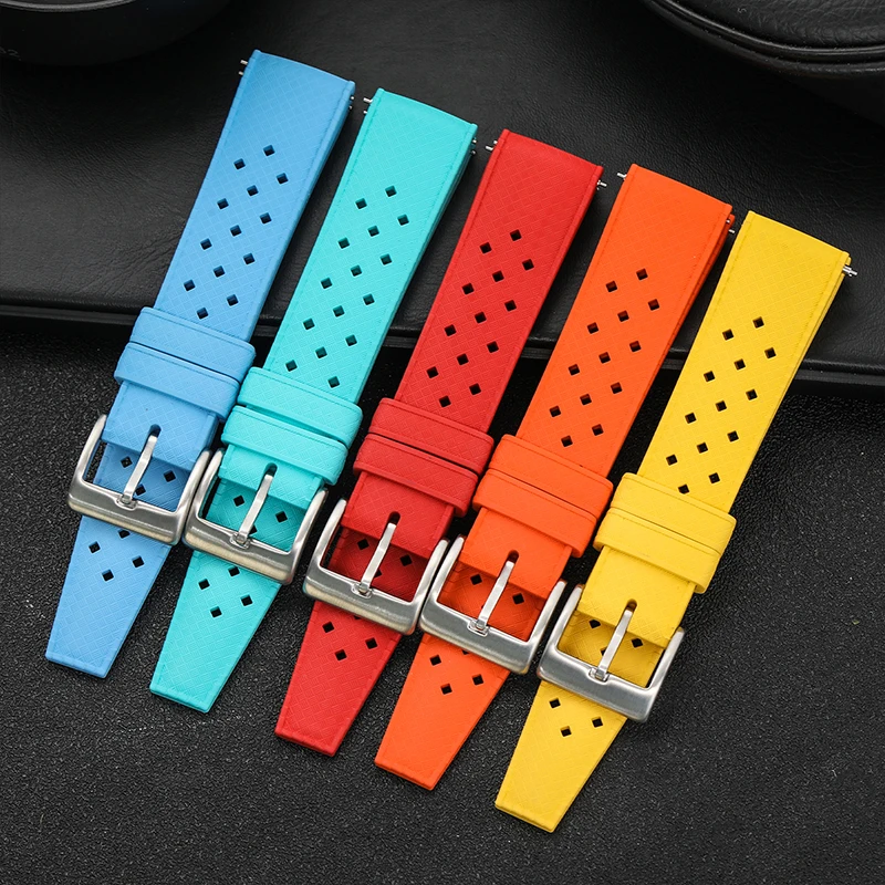 Premium-Grade-Fluoro-Rubber-FKM-20mm-22mm-Watch-Strap-Fast-Release-Watchbands-Diving-Waterproof ...