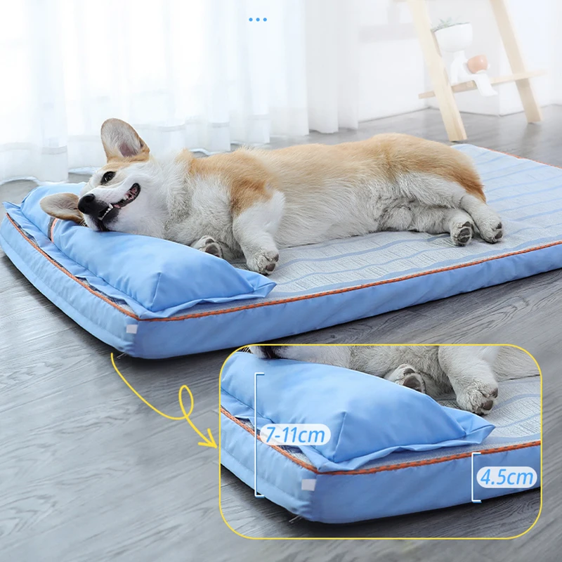 Cama-refrescante-de-verano-con-almohada-para-perros-alfombrilla-gruesa ...