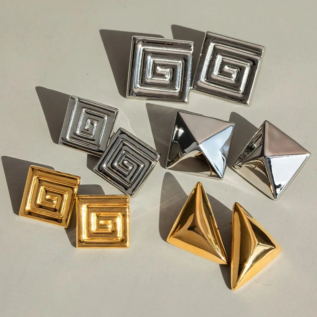 Uworld-316l-Stainless-Steel-Center-Heart-Round-Ripple-Earrings ...