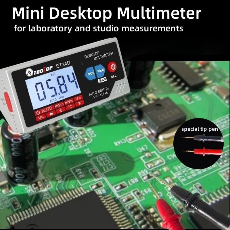 TOOLTOP-ET24D-Desktop-6000-Counts-T-RMS-Digital-Multimeter-Auto-Range-Voltmeter-Ohm-Capacitance ...