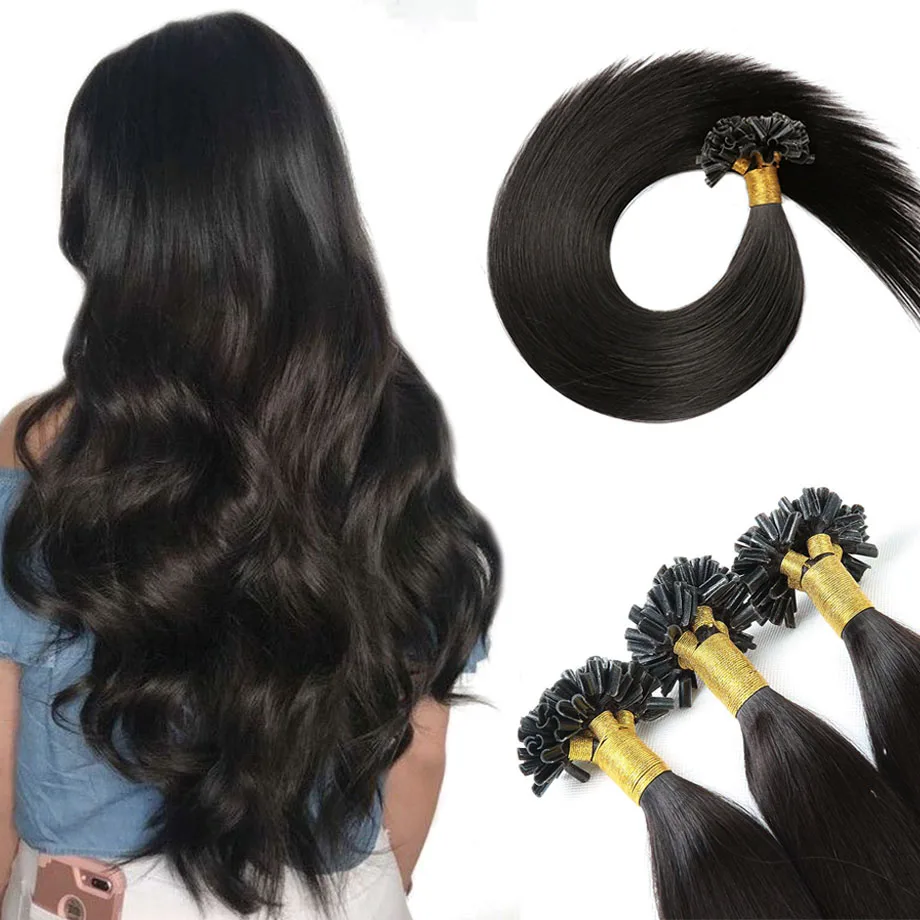 Black-Hair-Extensions-U-Tip-Hair-Extensions-Natural-Black-Hair-Extensions-Remy-Nail-Hair ...