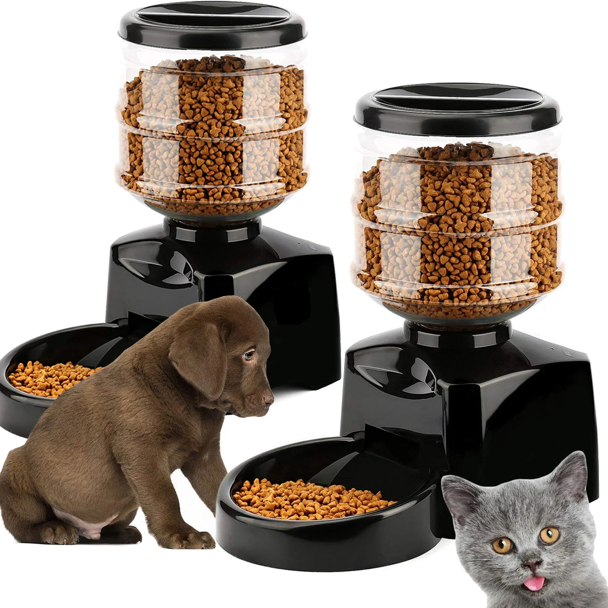 Kit 2x Comedouro Alimentador Automático Digital Pet Cachorro Gato ...