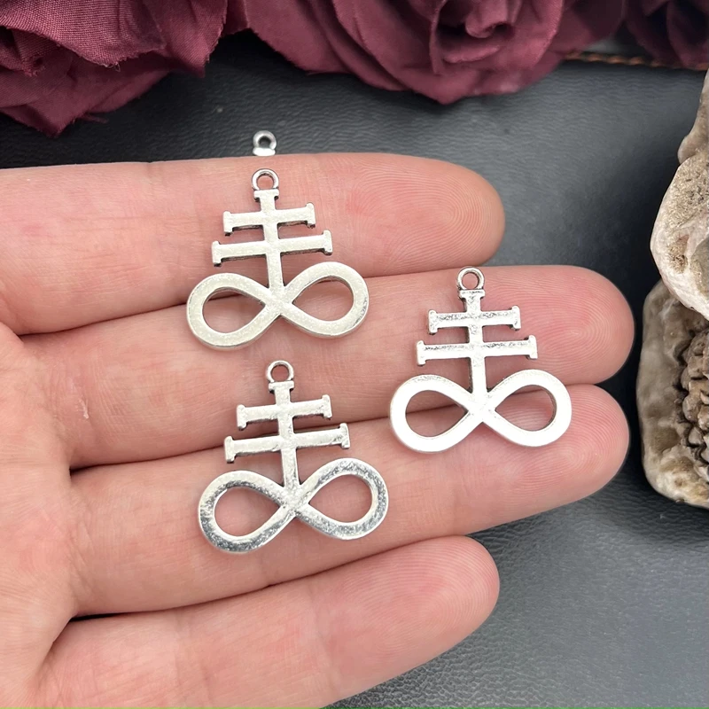 6 Pieces Silver Leviathan Cross Pendant Charm,Satanic,Lucifer imprin ...